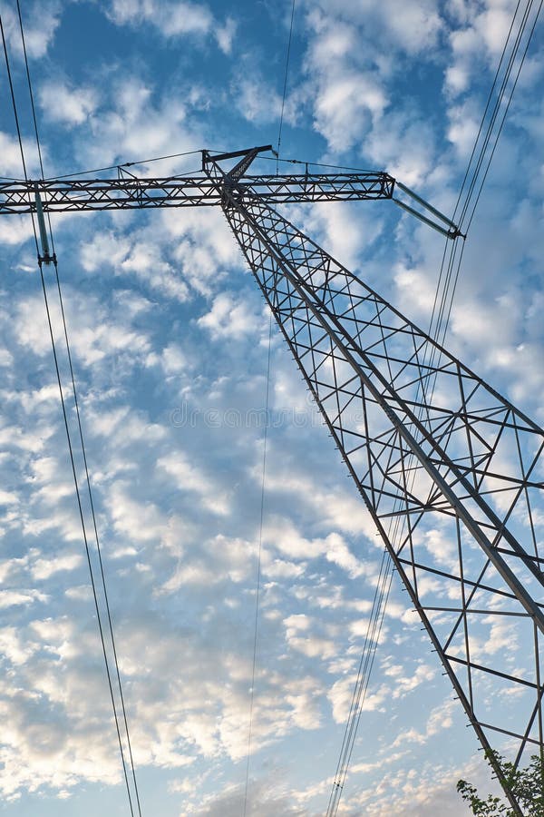 Electric Poles on Sky Background. World Environment Day Stock Image ...