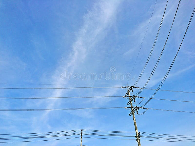 The Electric Poles Supporting Wires for Various Public Utilities Such ...