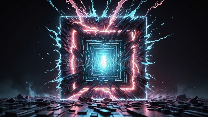 Electric Portal with Intense Glow, Representing Digital Power and ...