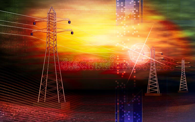 Electric post stock illustration. Illustration of graphic - 7549536