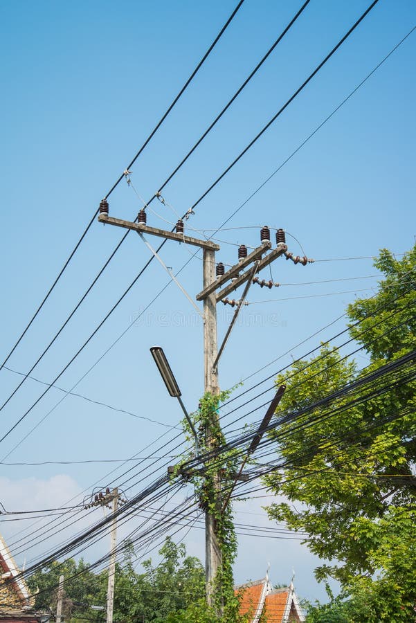 Electric post stock photo. Image of blue, technology - 46822376