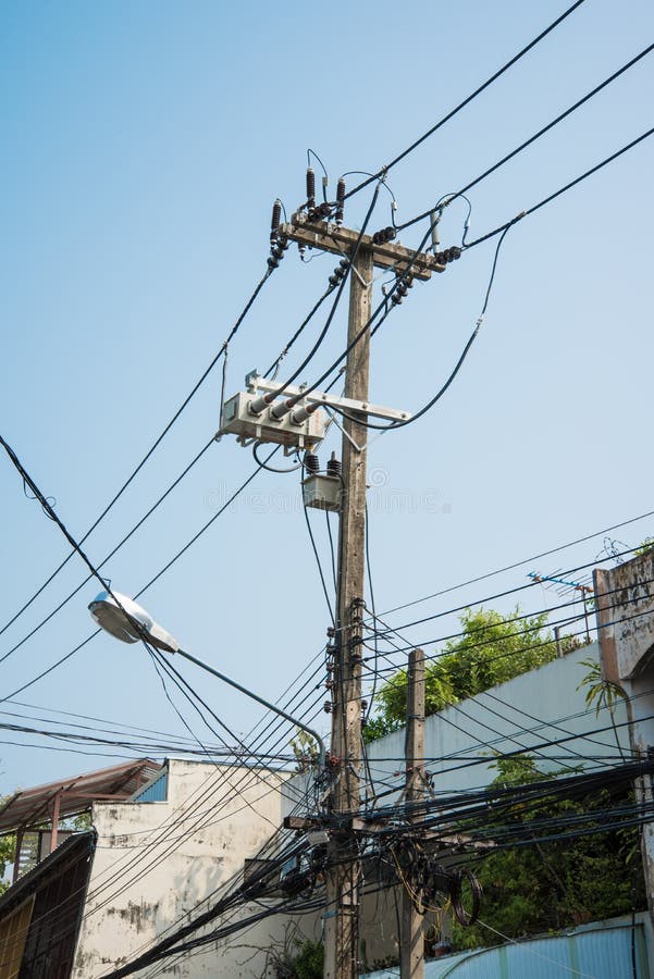 Electric post stock photo. Image of blue, technology - 46822376