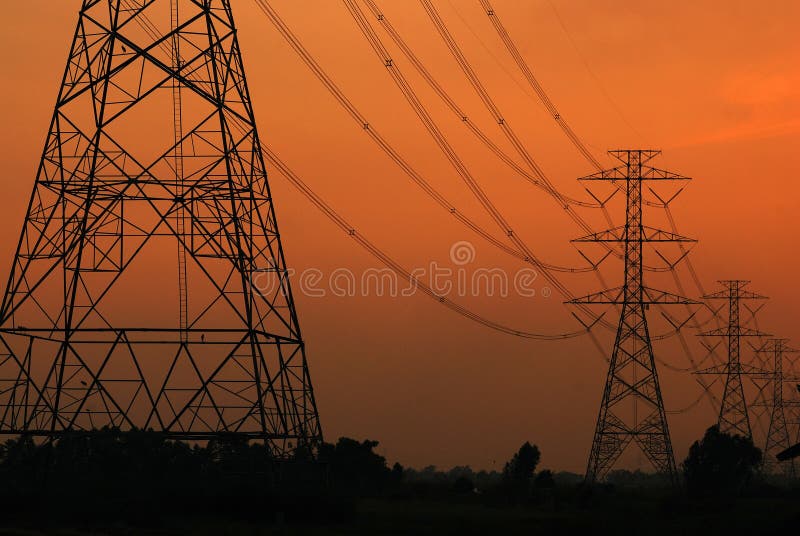 Electric post stock photo. Image of electricity, metal - 52558022