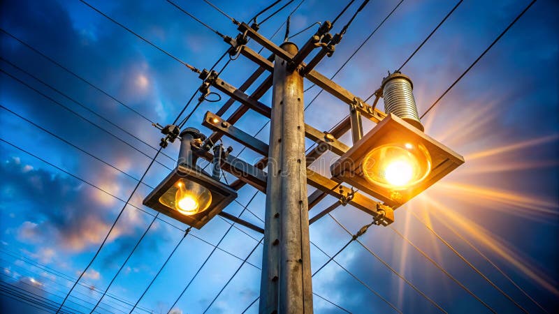 Electric post spotlight stock illustration. Illustration of technology ...