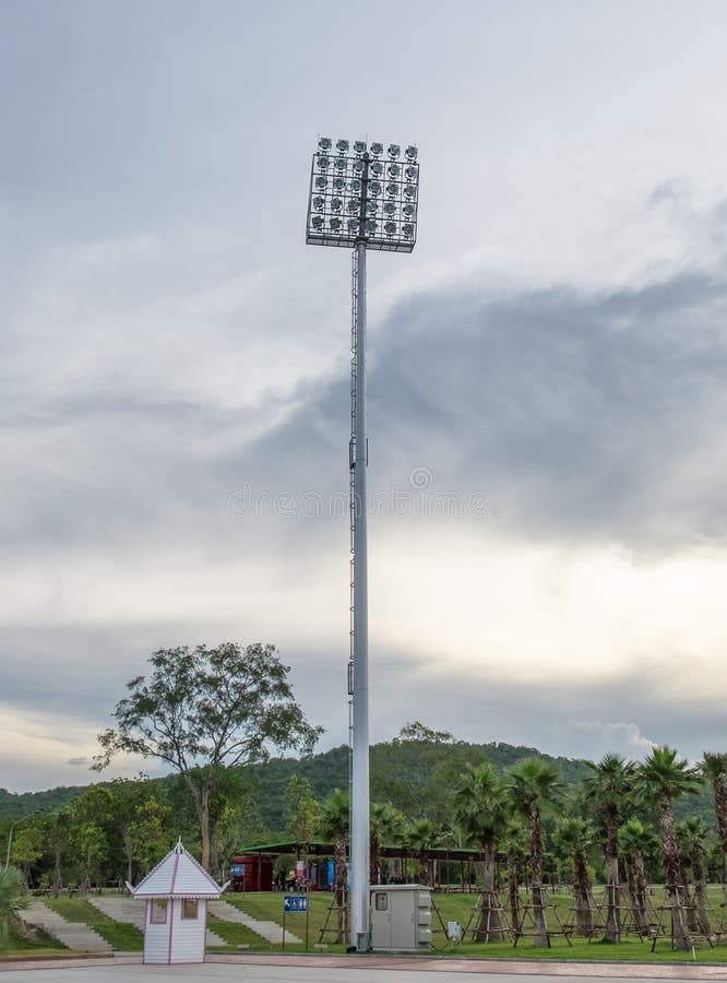 Electric post spotlight stock image. Image of single - 80854569