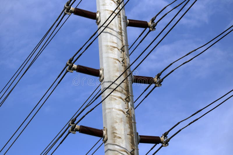Electric Post stock photo. Image of equipment, white - 61901546
