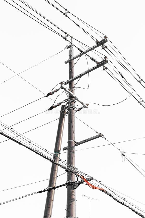 Electric Post with White Background () Stock Photo - Image of outdoor ...