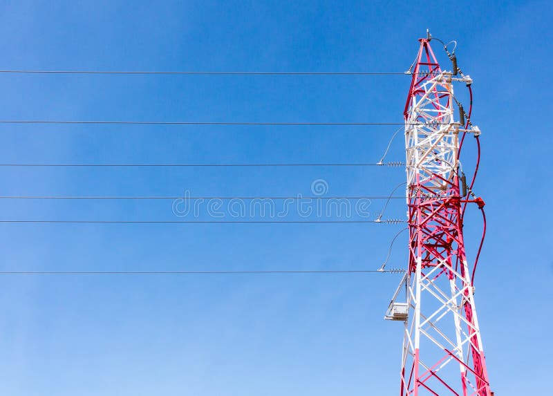 Electric post and wires stock photo. Image of network - 110791218
