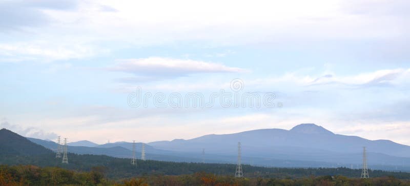 Electric Posts and Landscape Back Ground Stock Image - Image of ...