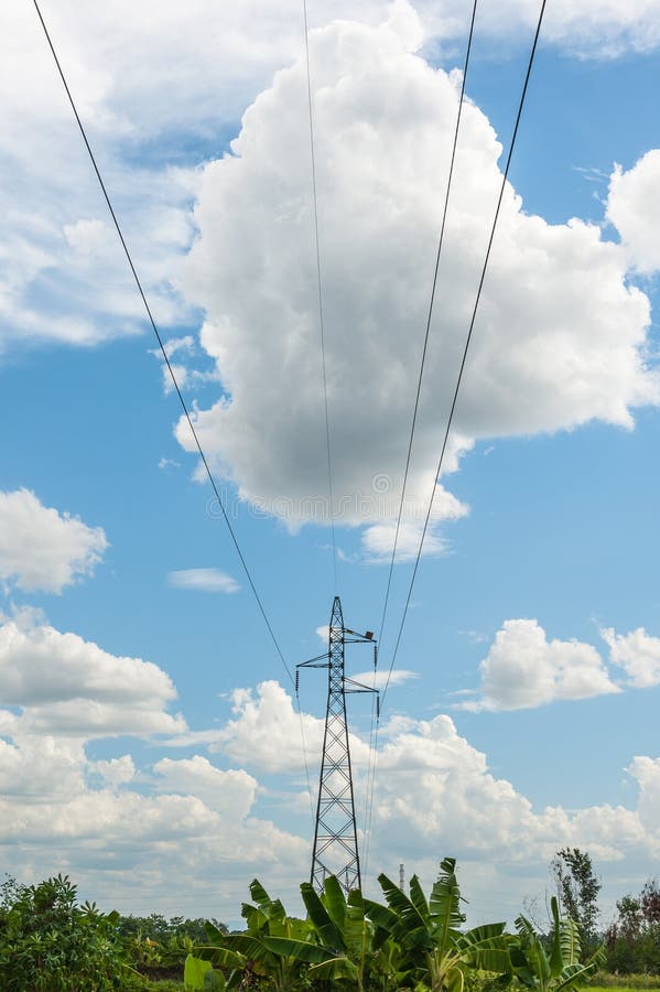 Electric power on blue sky stock photo. Image of industry - 31115530