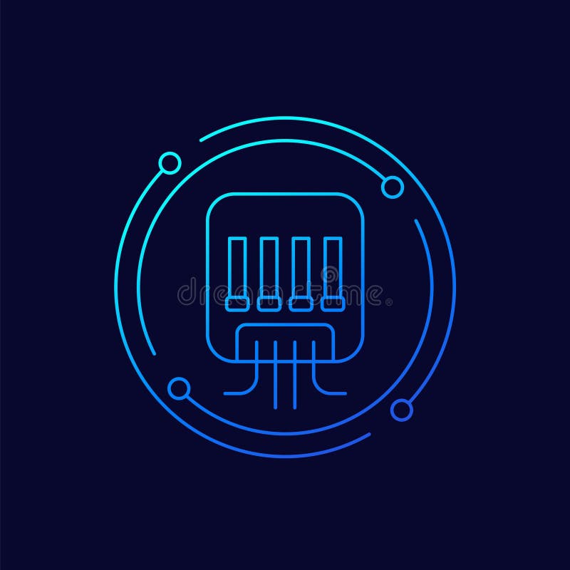 Electric Power Box Icon in Linear Design Stock Vector - Illustration of ...