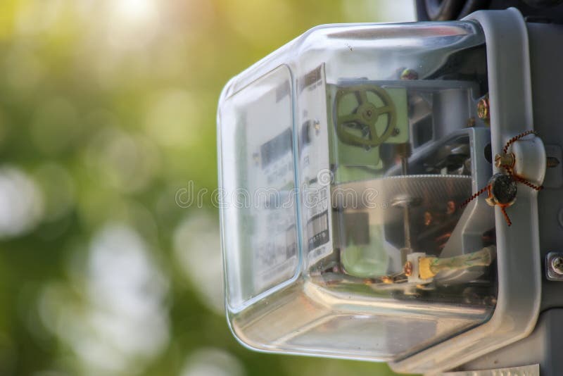 Electric Power Box Meter for Home Use Stock Photo - Image of glass ...