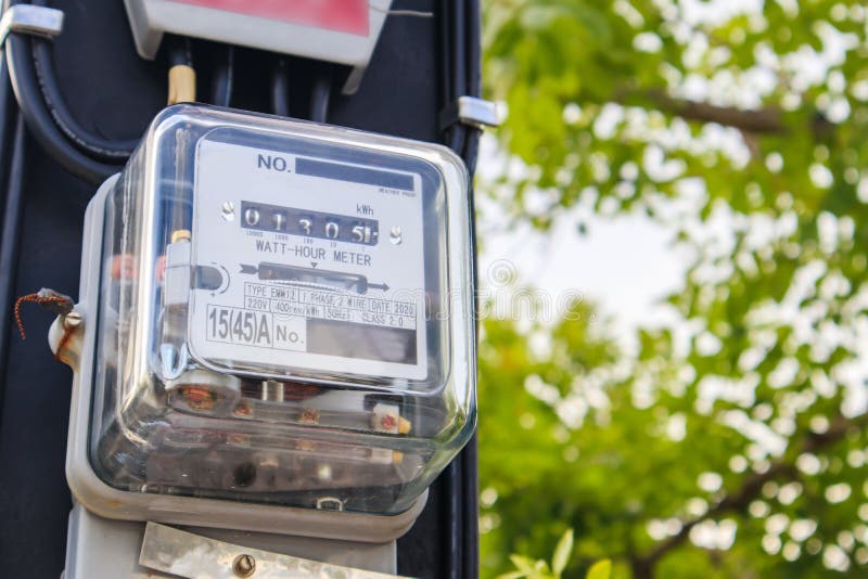 Electric Power Box Meter for Home Use Stock Image - Image of cable ...