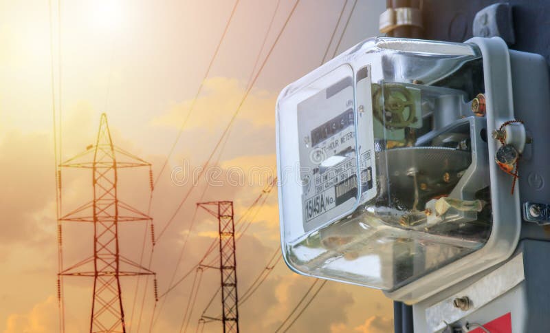 Electric Power Box Meter for Home Use Stock Image - Image of gauge ...