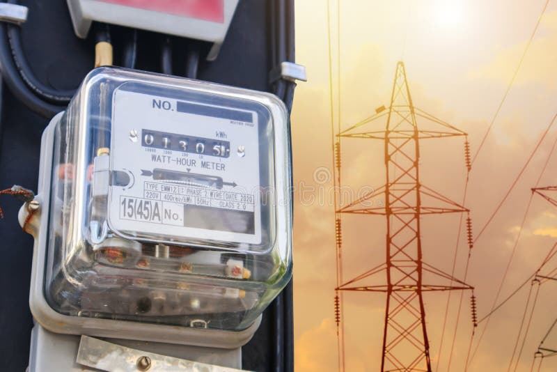 Electric Power Box Meter for Home Use Stock Image - Image of check ...
