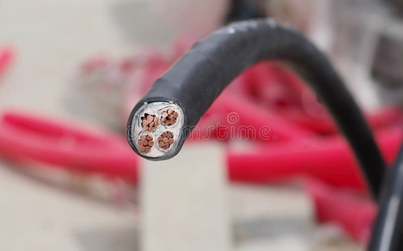 The electric power cable stock image. Image of closeup - 173630237