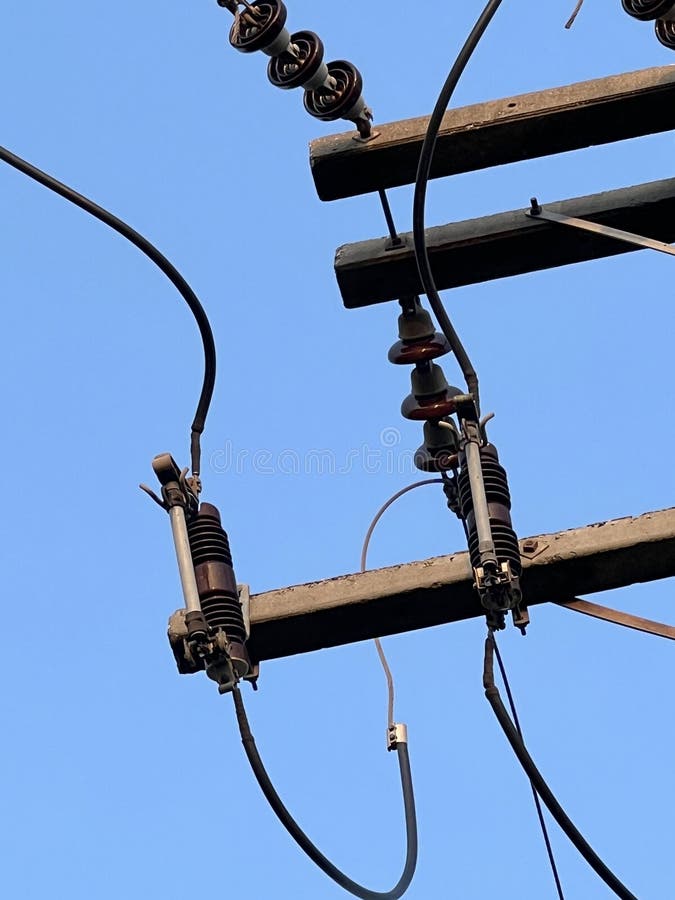 Electric Power Cables in the Sky Stock Image - Image of industry ...