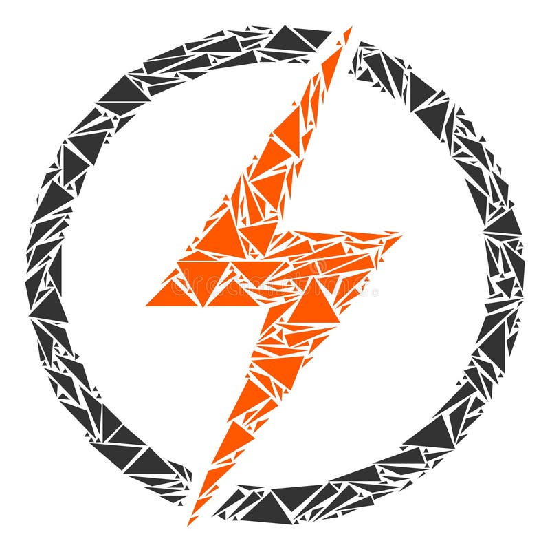 Electric Power Collage of Triangles Stock Vector - Illustration of ...