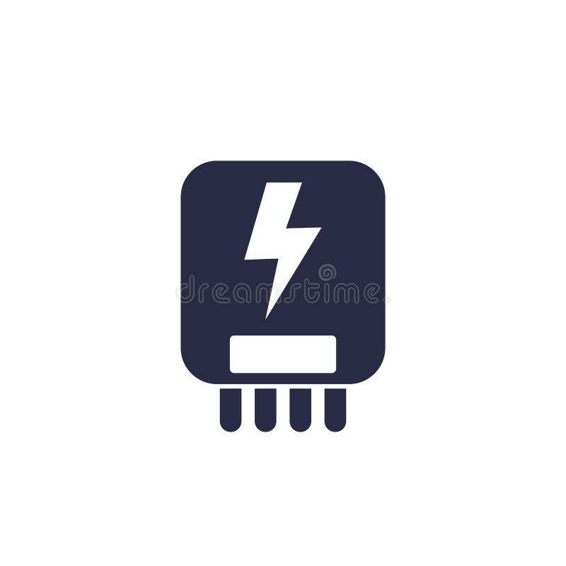 Electric Power Control System Icon on White Stock Vector - Illustration ...