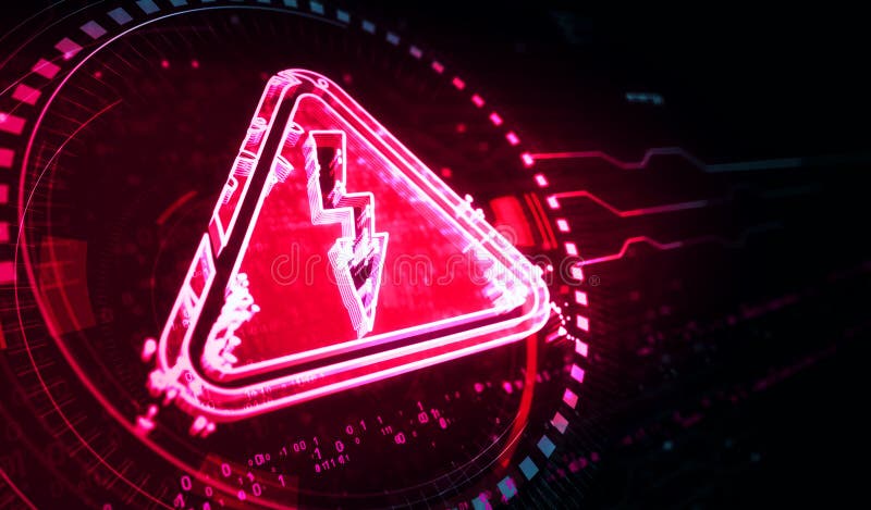 Electric Power Danger Warning Symbol and Man Typing Keyboard Stock ...