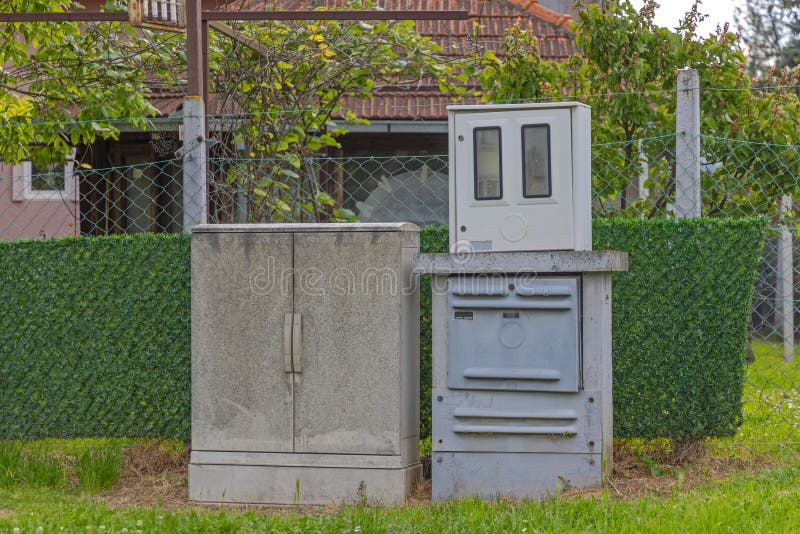 Electric Power Distribution Boxes Stock Photo - Image of mains, doors ...