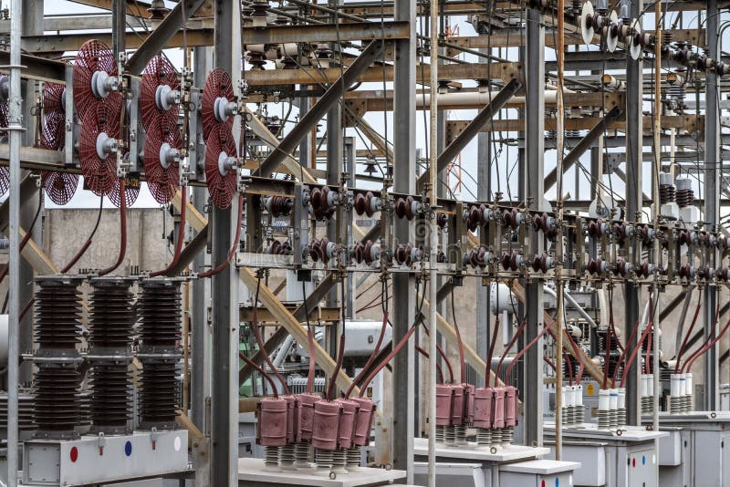 Electric Power Distribution Station Stock Image - Image of plant ...