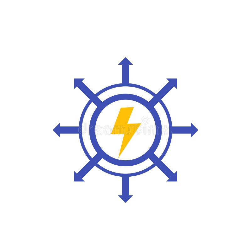 Electric Power Distribution Vector Icon Stock Vector - Illustration of ...