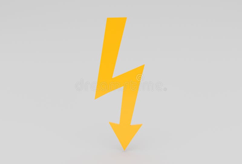 Electric Power, Energy Icon Minimal 3d Rendering on White Background ...