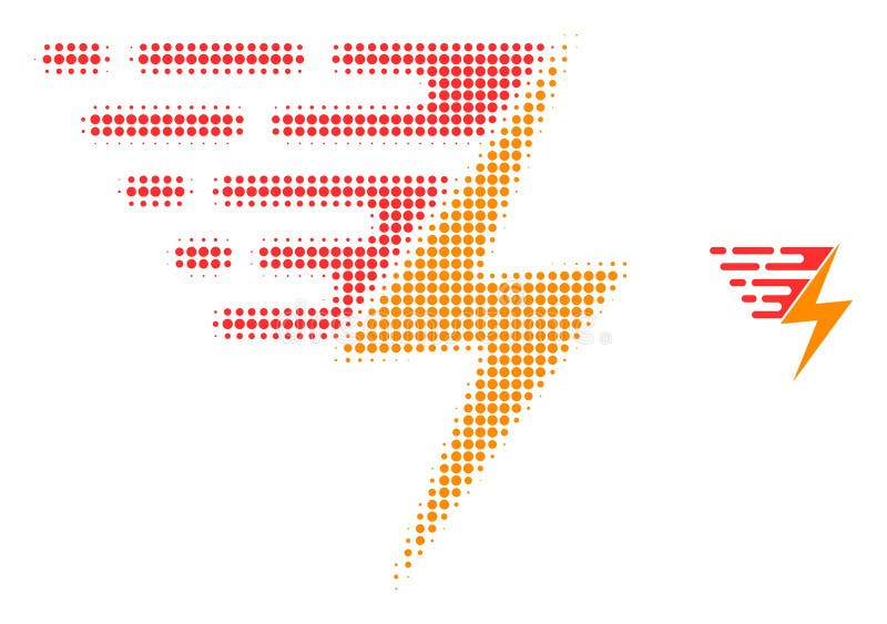 Electric Power Halftone Dot Icon Stock Vector - Illustration of warning ...