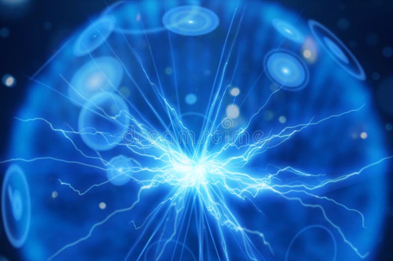 Electric Power Lighting Sphere Stock Illustration - Illustration of ...