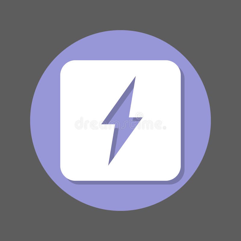 Electric Power, Lightning Bolt Flat Icon. Round Colorful Button ...