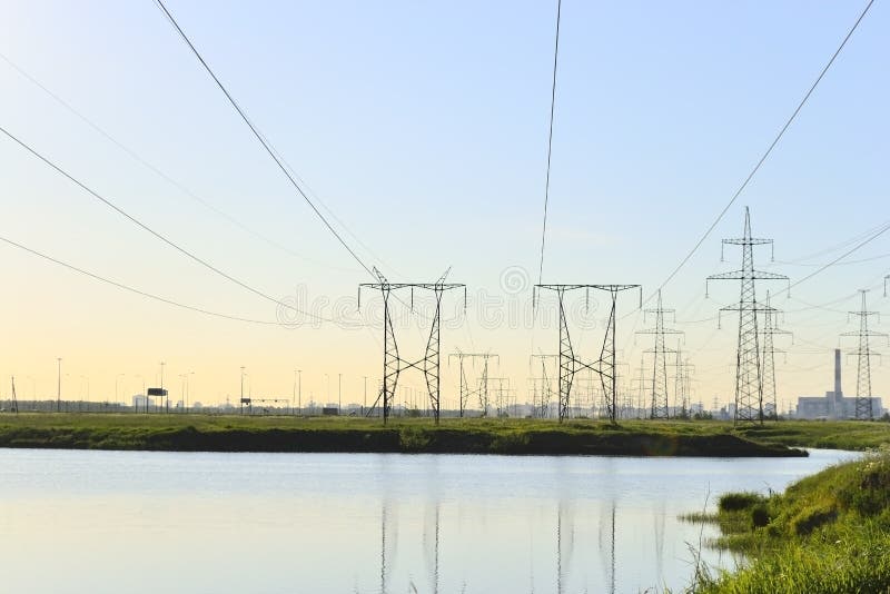 Electric power line stock photo. Image of generation - 19841978
