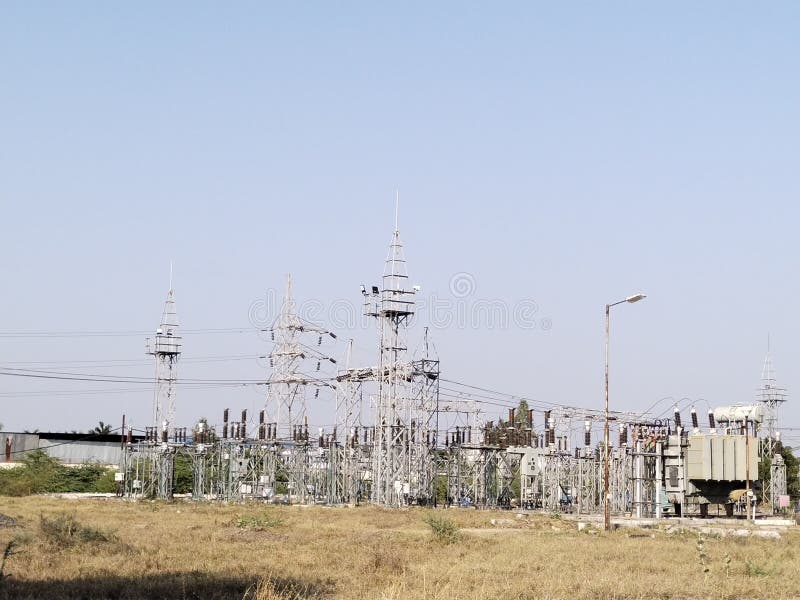 Electric power line stock image. Image of skyscraper - 212183971