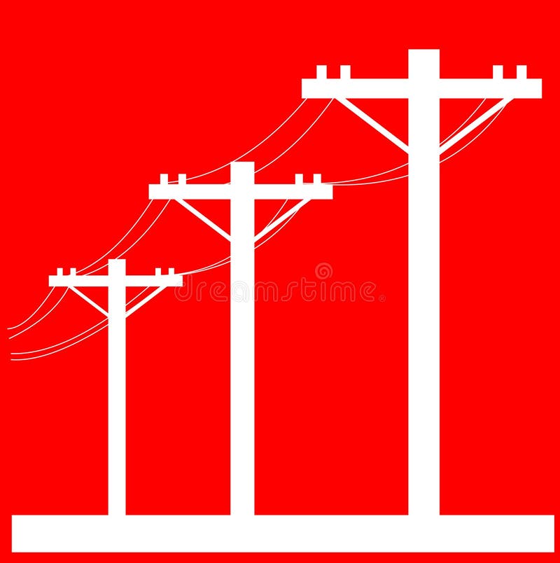Electric Power line post stock illustration. Illustration of pylon ...
