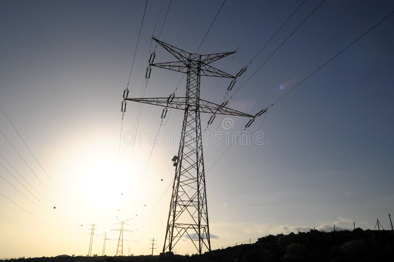 Electric Power Line Pylon stock image. Image of grid - 172465335