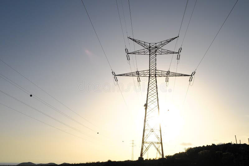 Electric Power Line Pylon stock image. Image of electric - 35082345