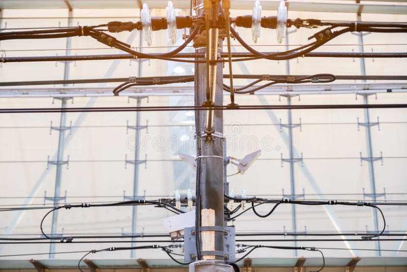 Electric Power Line Tower of Railway Structure of MRT, Electrification ...