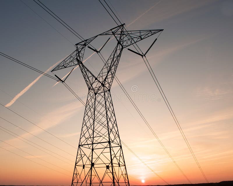 Electric power lines stock photo. Image of horizon, generate - 12722350