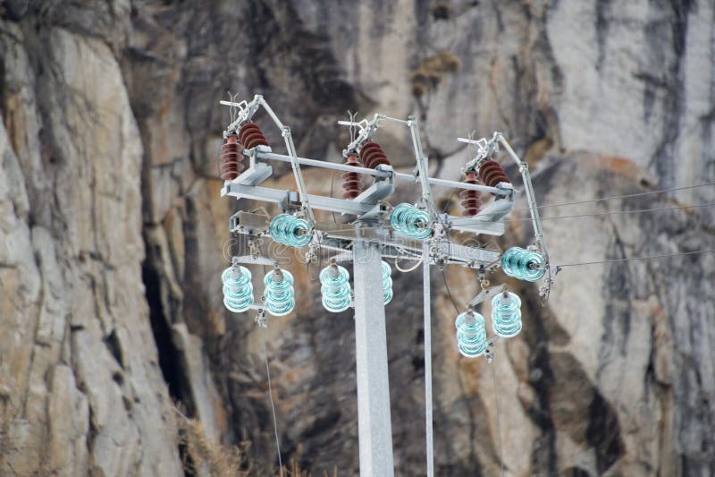 Electric Power Lines Connector High Voltage Electicity Stock Image ...