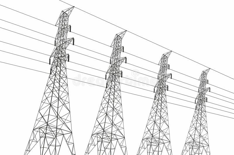 Electrical power lines stock vector. Illustration of design - 115644545