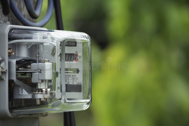 Electric Power Meter Measuring Power Usage. Watt Hour Electric Meter ...