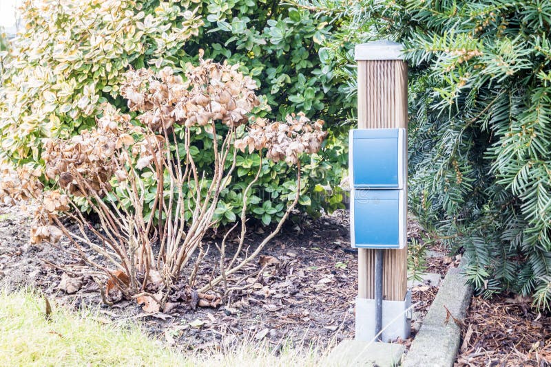 Electric Power Outlet on Post Stock Photo - Image of outlet, pipe: 85840464