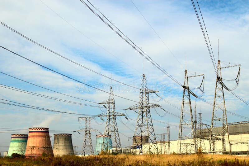 Electric power plant stock image. Image of construction - 6622459