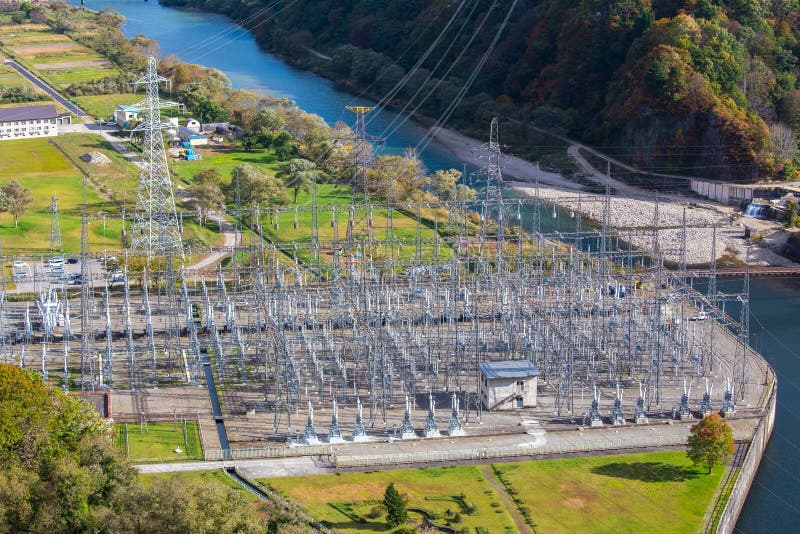 Electric Power Plant at Japan Stock Image - Image of cable, winter ...