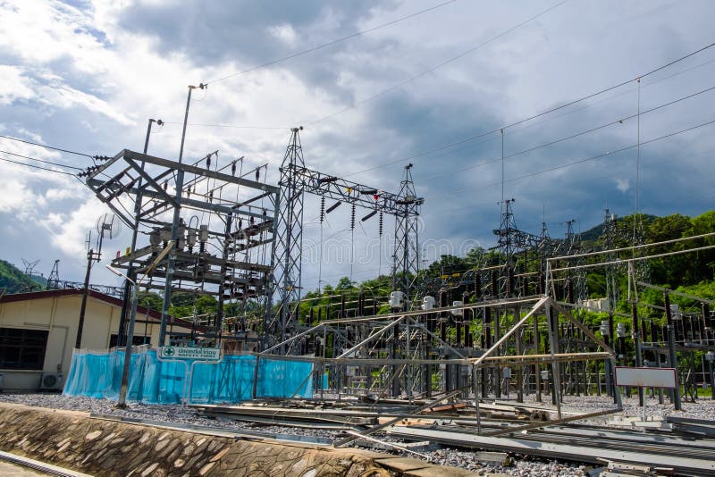 Electric Power Plant Outdoor in the Morning Stock Image - Image of ...