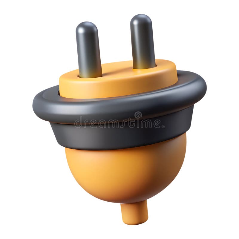 Electric Power Plug 3d Rendering Isolated White Background Cartoon ...