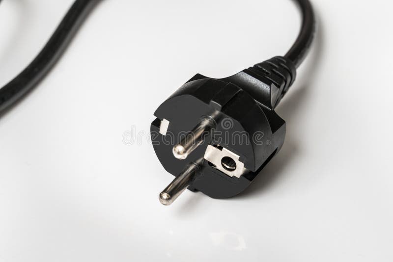Electric Power Plug for European Socket Stock Image - Image of isolated ...