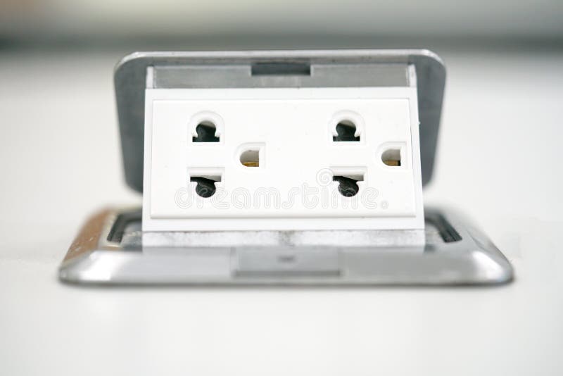 Electric Power Plug on Table. Stock Photo - Image of element, cable ...