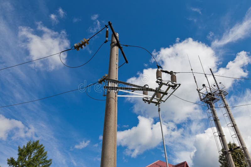 Electric post stock photo. Image of electricity, cable - 2509046