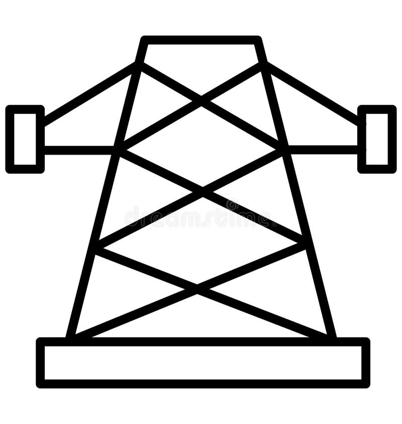 Electric Pylon Isolated Color Vector Icon that Can Be Easily Modified ...